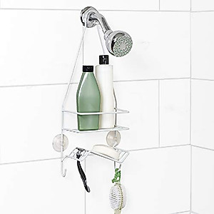 Zenna Home Hanging Over The-Shower Caddy, 1 Wire Shelf, White