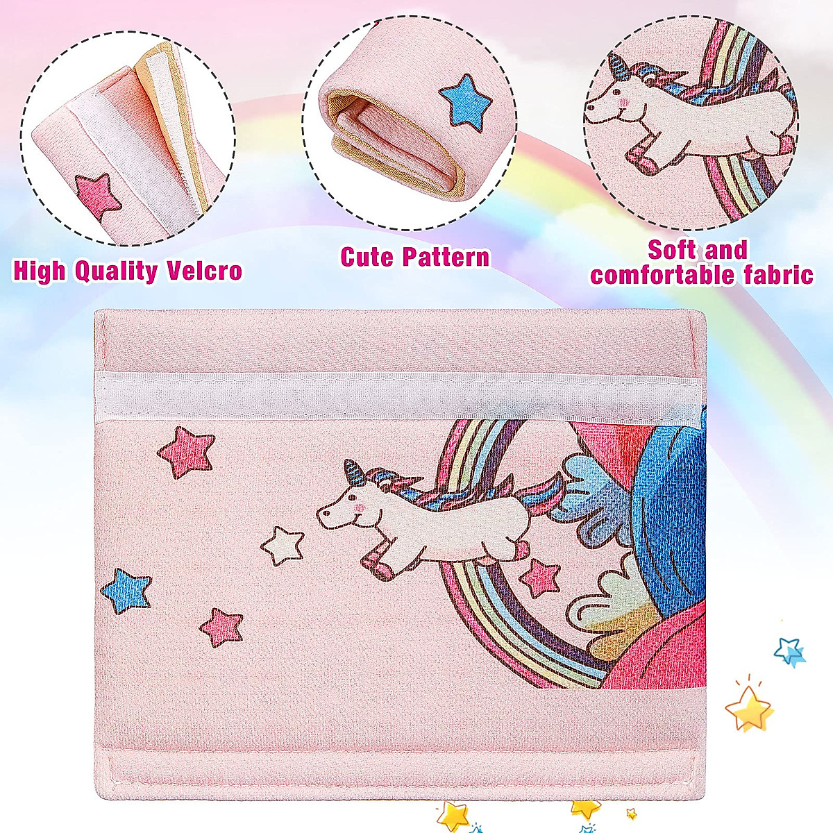 Drydiet 4 Pieces Kids Car Seat Belt Covers Car Seat Shoulder Pads Soft Car Seat Straps Covers Seatbelt Pillow for Baby Kids Seatbelt Cushion for Girls and Boys