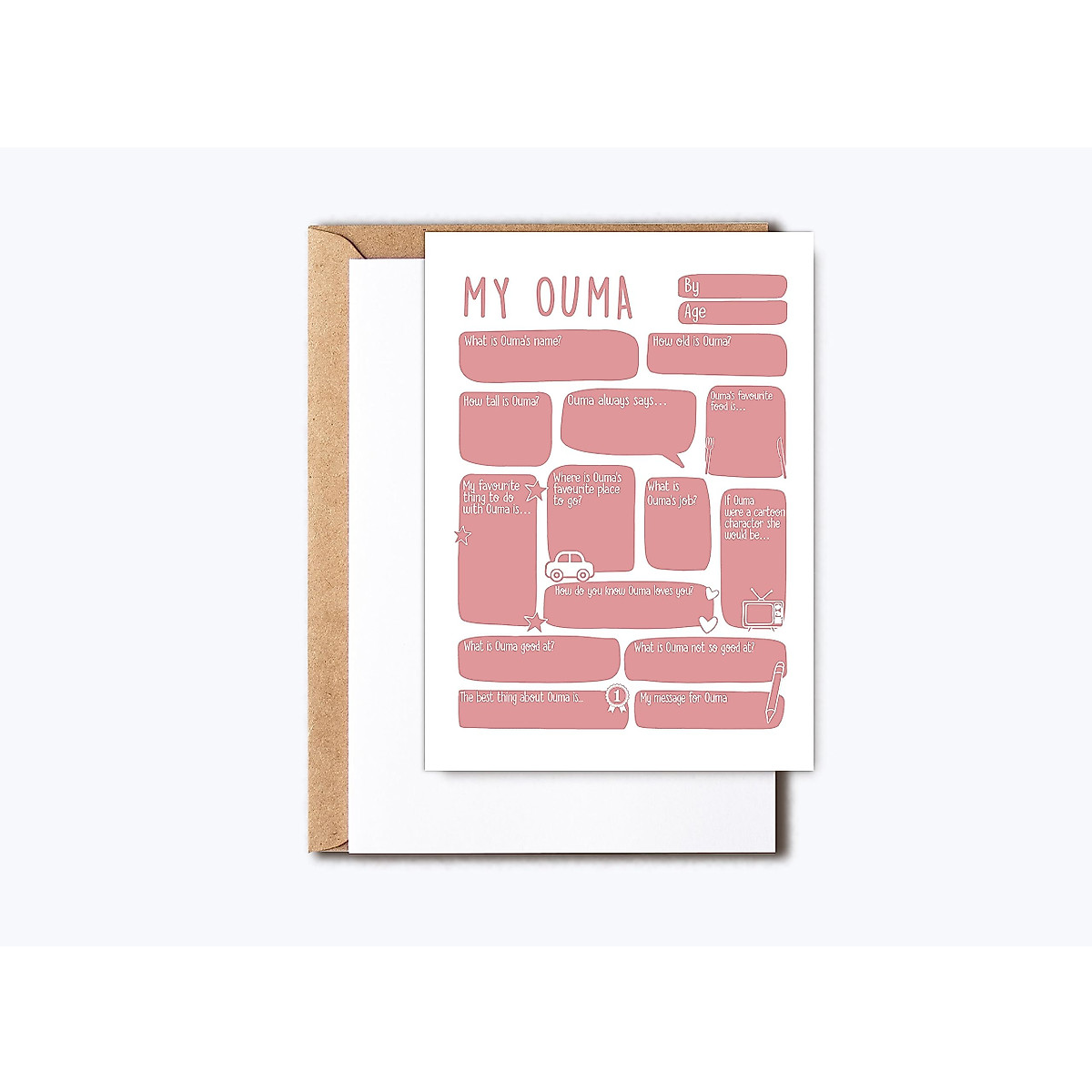 HKDesignGift My Omie Card - Mothers Day Card - Funny Birthday Day Gift - Personalised Fill In The Blanks Keepsake Card - Omie Gift From Son Daughter - Grandchildren