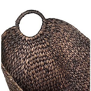 BirdRock Home Water Hyacinth Laundry Baskets (Espresso) - One Basket Included - Hand Woven