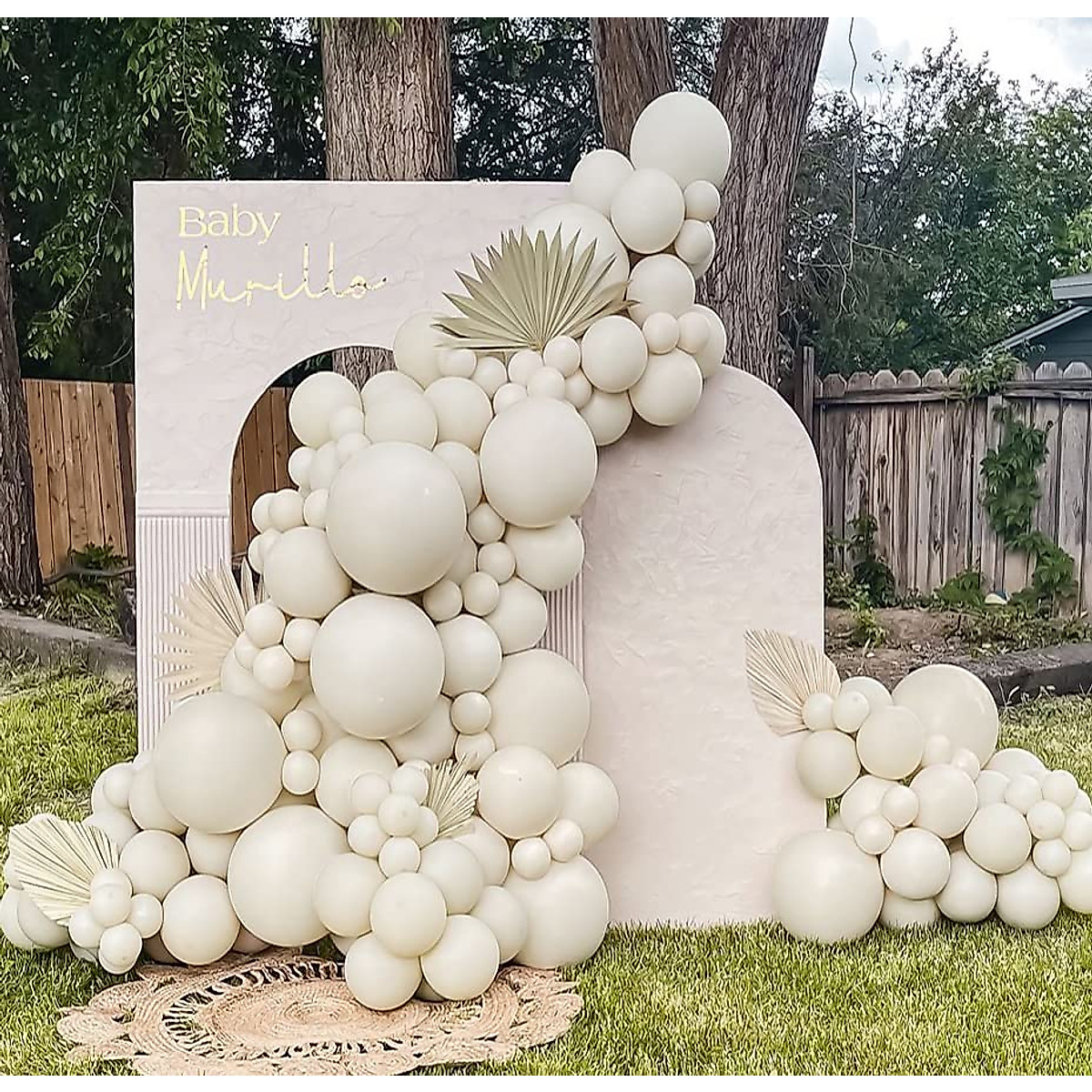 White Sand Balloon Double Stuffed Cream White Balloons Different Sizes Light Grey Latex Balloon Garland Pastel Off White Balloons Arch Kit For Neutral Baby Shower Bridal Wedding Birthday Party Decor