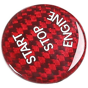 car one-Key Ignition Start Real Carbon Fiber Patch Decoration for Toyota Supra GR A90 A91 MK5 2020-2022 Car Accessories (Red Carbon Fiber)
