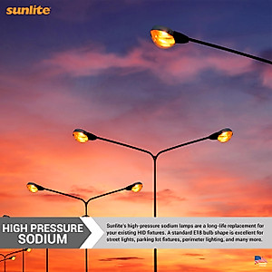 Sunlite 03634-SU LU250/MOG 250 Watt High Pressure Sodium Light Bulb, Mogul Base (E39), ANSI Code S50, 28000 Lumen, 24000 Life Hours, Clear, 2100K