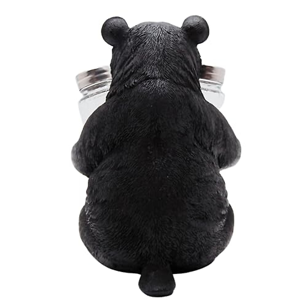 Sitting Black Bear Salt and Pepper Set Holder, Rustic Décor, Shakers Included, 7 Inches