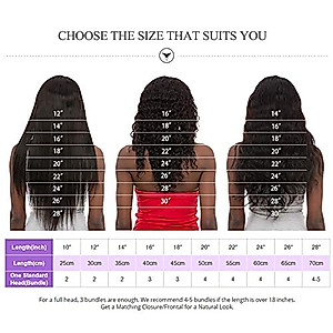 Hair Extensions, Wigs & Accessories Peruvian Straight Hair 3 Bundles with 4 * 4 Closure Free part 100% Human Hair Non Remy Human Hair Extension for Women