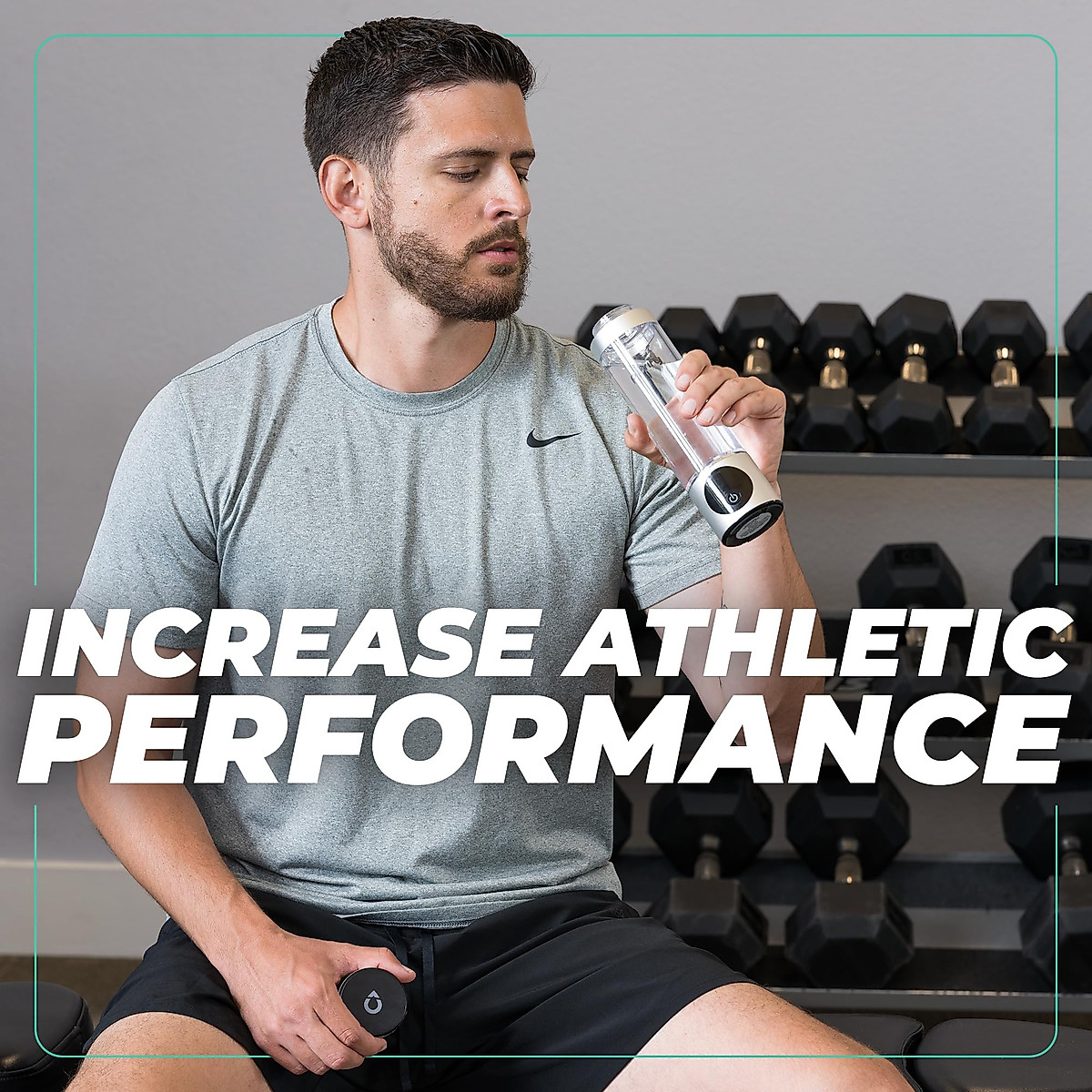 PIURIFY - 9.5 Oz Hydrogen Water Bottle Generator - up to 4100ppb Easy to use Hydrogen Water Machine with Advanced SPE/PEM Technology, Water Ionizer, Hydrogenated Water, Hydro Water Bottle (Silver)