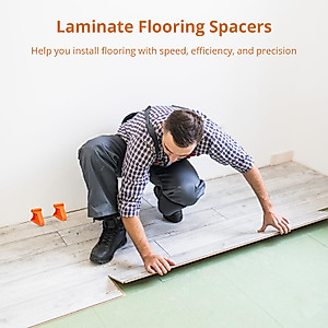 yeesport 40 Pcs Flooring Spacers, Laminate Wood Flooring Tool Kit with 1/4" & 1/2" Gap, Floor Installation Tools for Wood, Vinyl Plank, Hardwood, Bamboo, LVT, Subfloor Panels