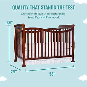Dream On Me Violet 7-In-1 Convertible Life Style Crib In Espresso, Greenguard Gold Certified, 4 Mattress Height Settings, Made Of Sustainable New Zealand Pinewood