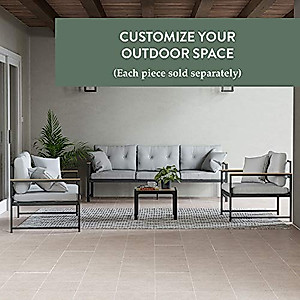 Edenbrook Cliffside Metal Patio Furniture - Mix and Match Chair Outdoor Furniture Pieces, Metal Chair with Cushions