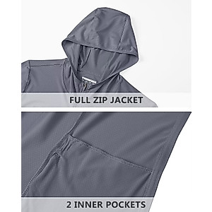 KEFITEVD UV Protection Shirts for Women Long Sleeve Activewear Tops Sun Protection Hoodie Shirt Jackets Fishing Shirts Dark Grey