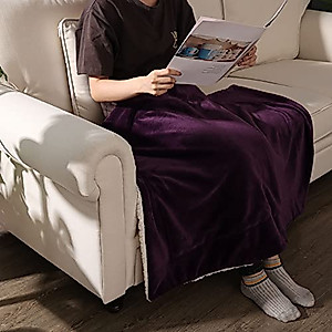 NANPIPER Baby Sherpa Blanket,Warm Toddler Throw Blanket,Soft Newborn Fleece Blanket for Winter (Purple,30x40 inches)