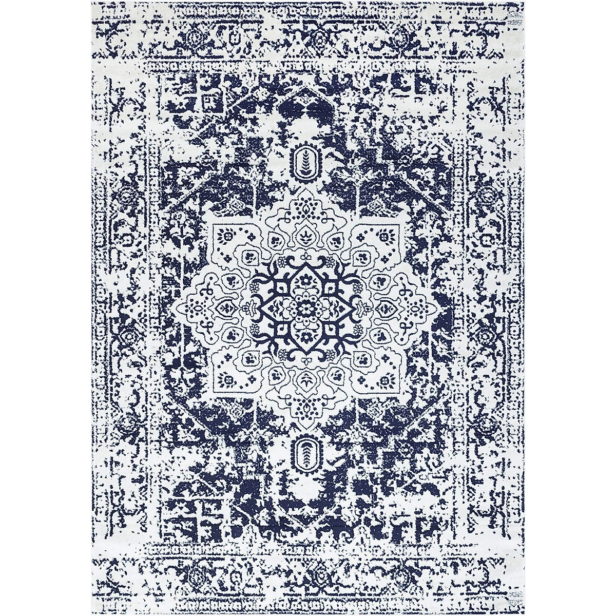 Rugs.com Arlington Collection Rug – 10' x 14' Blue Medium-Pile Rug Perfect for Living Rooms, Large Dining Rooms, Open Floorplans