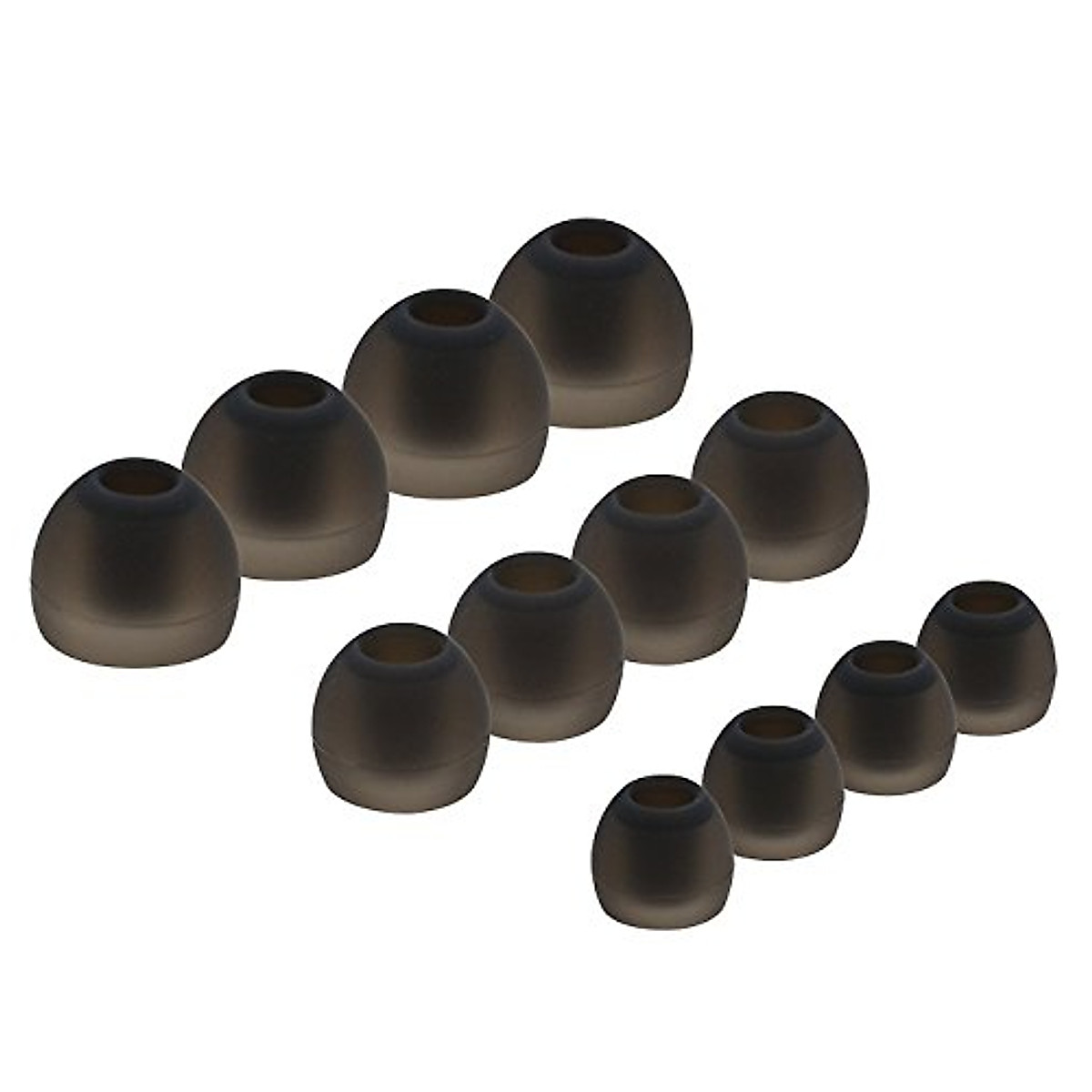 12pcs Replacement Ear Tips Ear Buds Ear Gels for S9 / Note8 / S8 AKG Earphone, JNSA Eartips Earbuds Eargels for Samsung Galaxy S9 S8 Note 8, SML 3 Size 6 Pairs Soft Silicone Tips, Gray Black