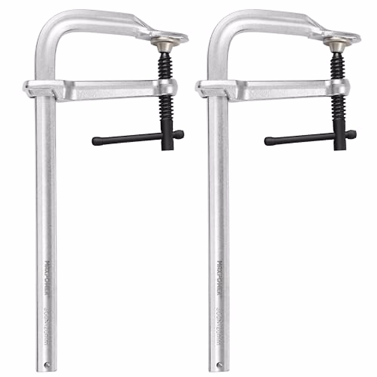 MAXPOWER Heavy Duty F Clamp 12-Inch x 4-3/4-Inch Throat (300 x 120mm Throat),Pack of 2