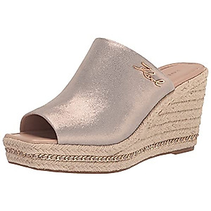 Karl Lagerfeld Paris Women's Corissa Slip on Espadrille Wedge Sandal, Champagne, 10
