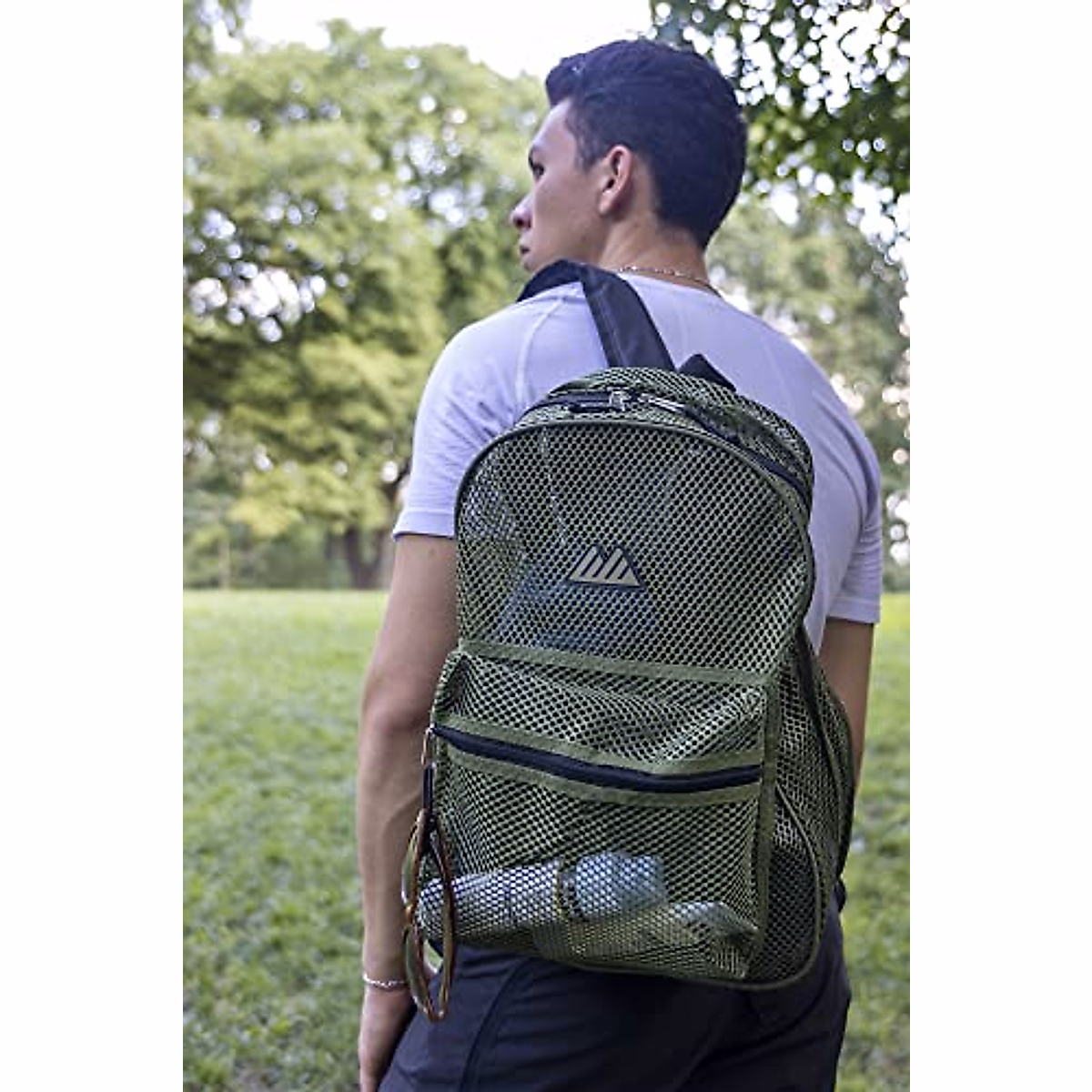 Summit Ridge Mesh Backpacks for Kids, Adults, School, Beach, and Travel, Colorful Transparent Mesh Backpacks with Padded Straps Large