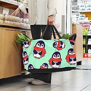 Cartoon Animal Full Print Large Capacity Laundry Organizer Tote Bag - Reusable and Foldable Oxford Cloth Shopping Bags