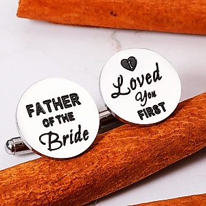 Father of the Bride Gifts from Daughter Wedding Cufflinks Gifts for Father of the Bride Men Father’s Day Gifts for Dad Daddy Birthday Christmas Valentine’s Day Cuff Link Gifts for Father Papa Him