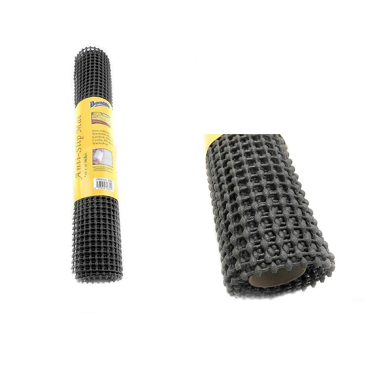 DINY Home & Style Large Size Anti-Slip Grip Liner Mat Non Skid - Shelf and Drawer Liner 18" x 47" - Trim to Fit (Black)