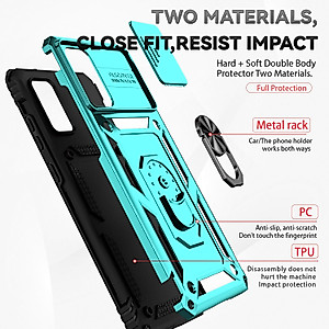 for Samsung Galaxy S20 Plus Case with Camera Lens Cover HD Screen Protector, Military-Grade Drop Tested Magnetic Ring Holder Kickstand Protective Phone Case for Samsung Galaxy S20+ Plus 5G (Mint)