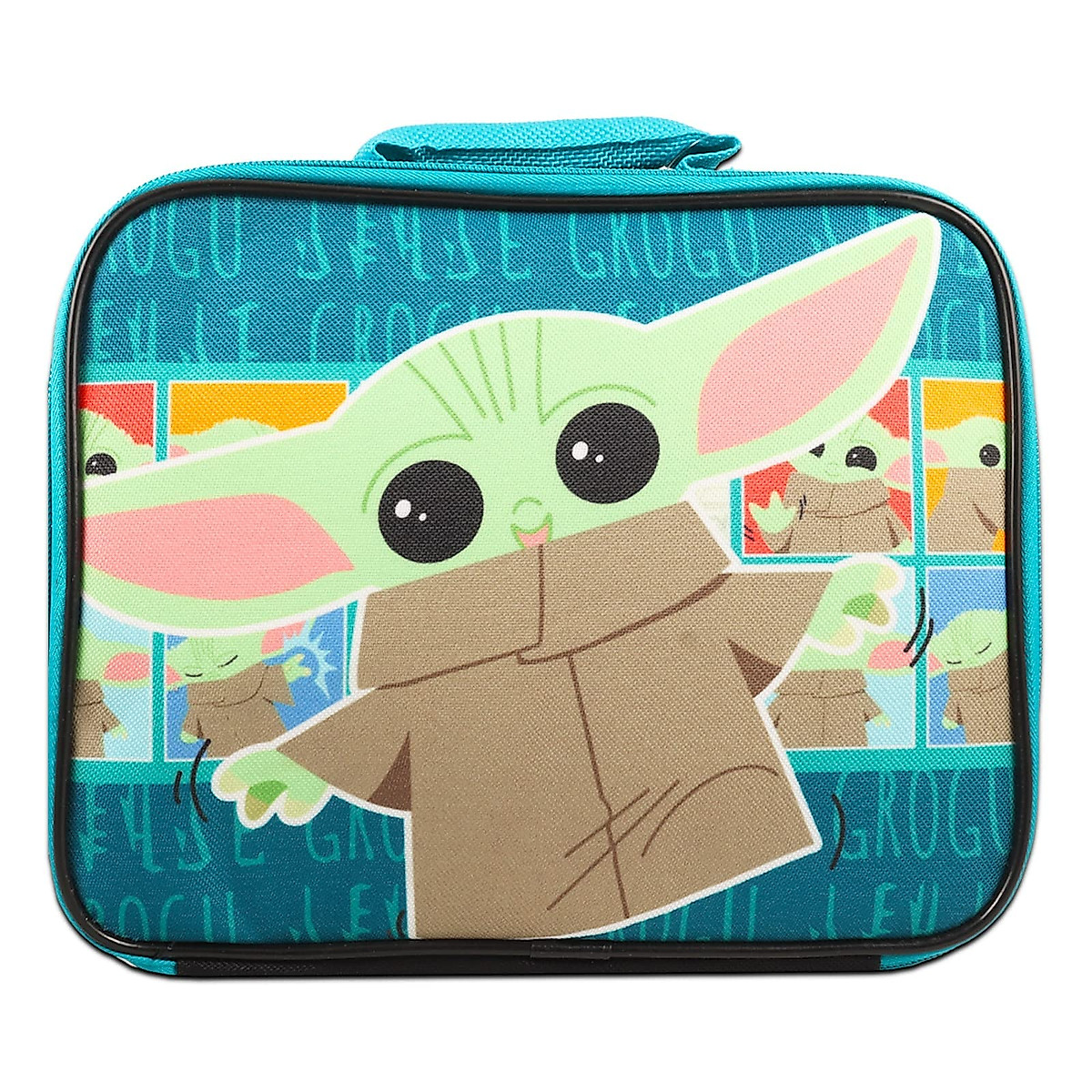 Baby Yoda Backpack and Lunch Box Set - Star Wars School Supplies Bundle with Grogu Backpack and Insulated Lunch Bag Plus Mandalorian Decal, Water Bottle, and More (Mandalorian Backpack for Boys)