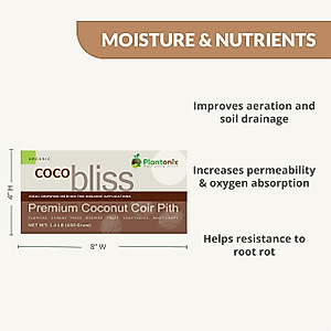 Coco Bliss 650gm Bricks (10-Pack) + Perlite Bliss (8 Qts) - Organic Coco Coir Bricks for Plants, Herbs, Potting Soil - High Expansion Coco Fiber with Low EC & pH Balance - Organic Perlite for Plants