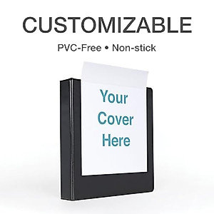 Cardinal 3 Ring Binder, 1.5 Inch Premier Easy Open Binder, ONE-TOUCH Locking Slant-D Rings, 400-Sheet Capacity, ClearVue Cover, PVC-Free, Black (10311)