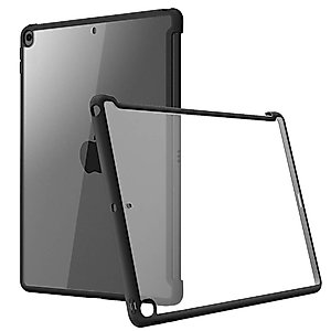 i-Blason Case for iPad 9th/8th/7th Generation, iPad 10.2 (20212020/2019), Compatible with Official Smart Cover and Smart Keyboard, Clear Slim Hybrid Case Cover for iPad 10.2 (Black)