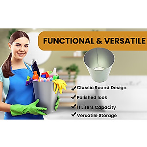 Shirin Packaging Metal Trash Can Small Metal Trash Can for Office Stainless Steel Bathroom Trash Can Garbage Recycle Bin Office Trash 9.4" x 9.4" x 10.9" Diameter 22cm - 8.6"