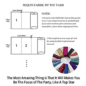 Sequin Fabric by The Yard 2 Yard Sparkly Fabric Mesh Sequins Fabric for Sewing Dress and Making Wedding Party Tablecloth Table Runner Decorations (2 Yard, Black)