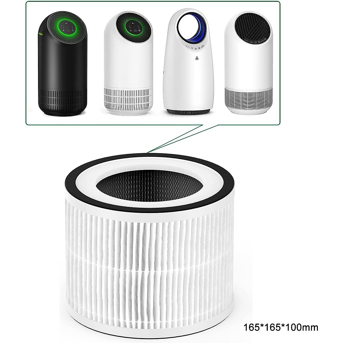 MOOKA Official Certified Replacement HEPA Filter for MOOKA Allo, Afloia Fillo Air Purifier, HEPA Replacement Filter