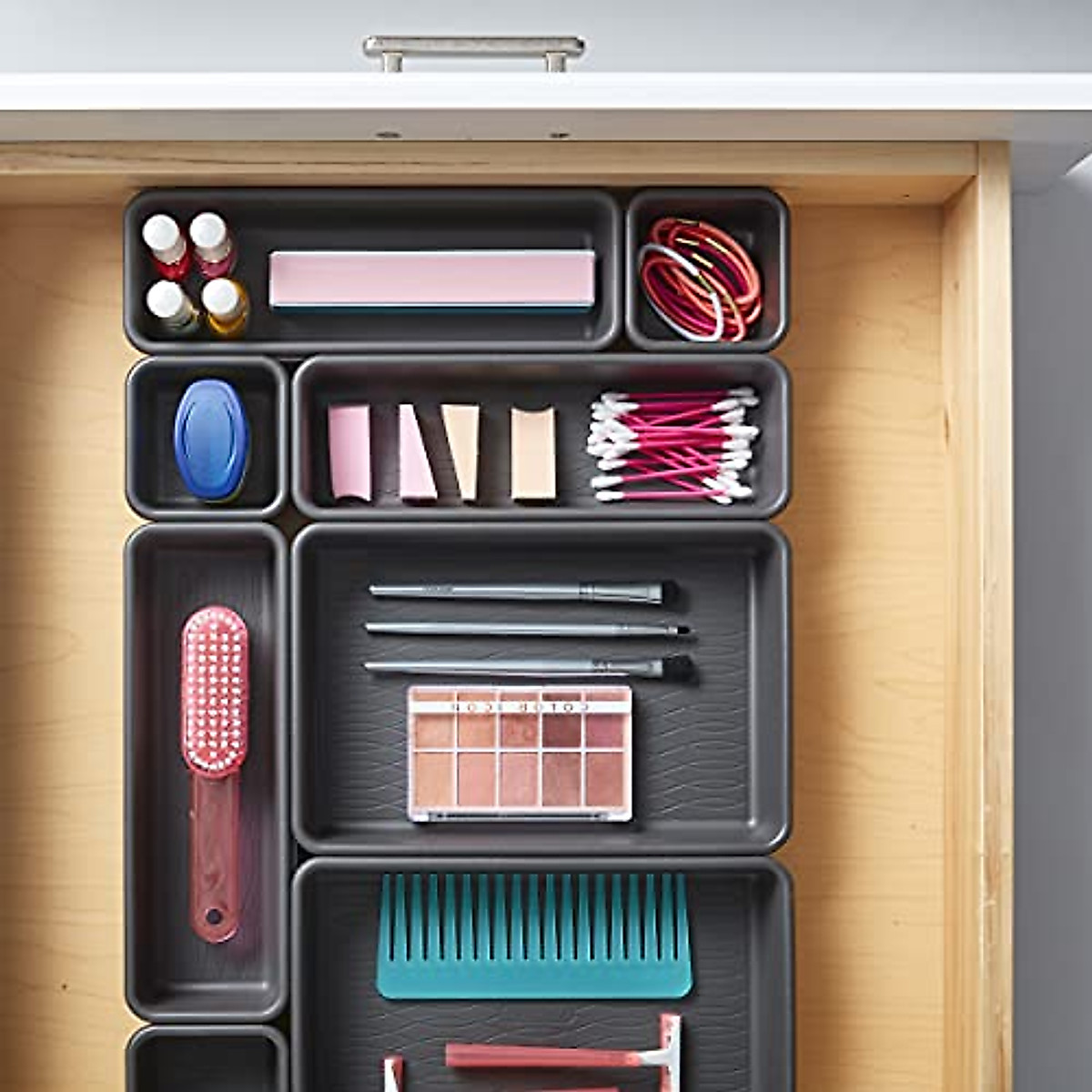 Copco Basics Interlocking Bin Set, 8-Piece, Charcoal Gray