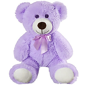 SNOWOLF Teddy Bear Plush Cute Stuffed Animal Toys Pillow Violet Bear Doll Gift for Kids Boys Girls Birthday Christmas Valentine's Day (13.7In/35CM, Purple)