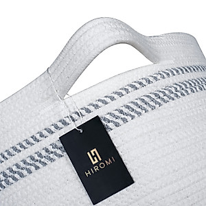 VERSAINSECT ton Rope Basket - Decorative White Storage Bins for Room Organization