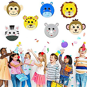 15pcs Paper Plate Art Kit for Kids Toddler Crafts Safari Jungle Animals Art Kits Simple DIY Animals Paper Plate for Boys Girls Craft Parties Groups and Classroom