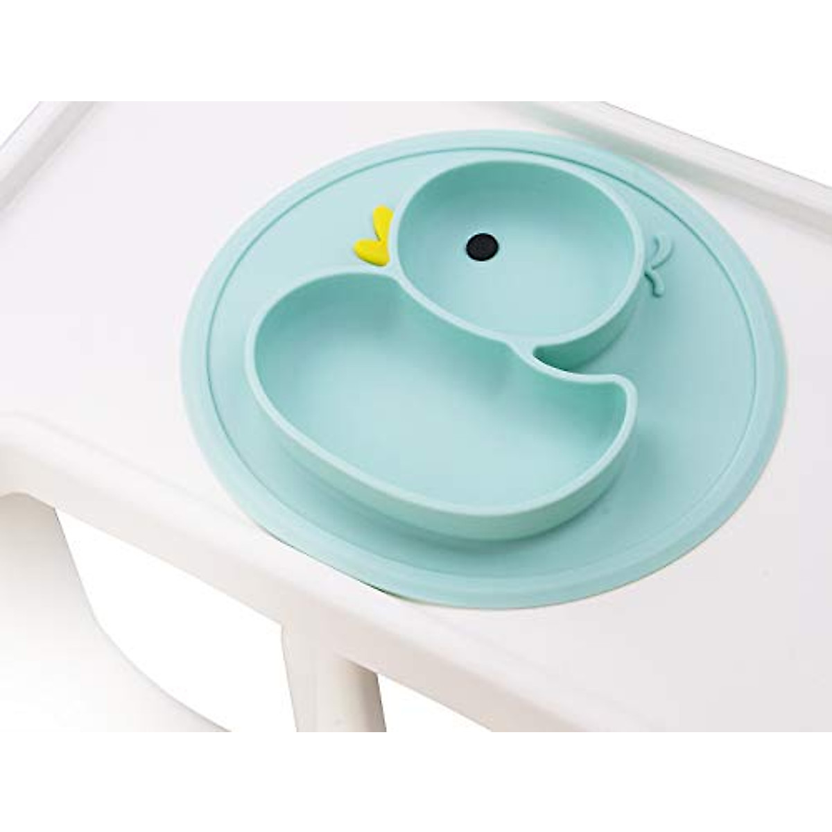 Baby Divided Plate Silicone 2 Set- Portable Non Slip Child Feeding Plate for Children Babies and Kids BPA Free Baby Dinner Plate Microwave Dishwasher Safe