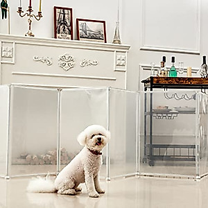 ALLISANDRO Small Pet Playpen, Small Animal Cage for Indoor Outdoor Use, Foldable Yard Fence for Small Animal, Puppy, Kitten, Guinea Pigs, Bunny, Turtle, Hamster,Transparent,12 Playpen, 20X28