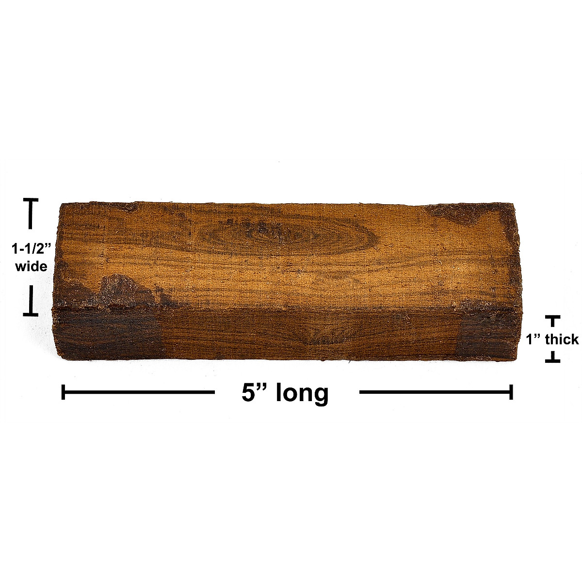 Bocote Wood Knife Handle Block (Each Piece is Unique) 5" x 1-1/2" x 1"