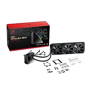 ASUS ROG Ryujin 360 All-in-One Liquid CPU Cooler with Colour OLED, Aura Sync RGB and Noctua iPPC 2000 PWM 120 mm Radiator Fan