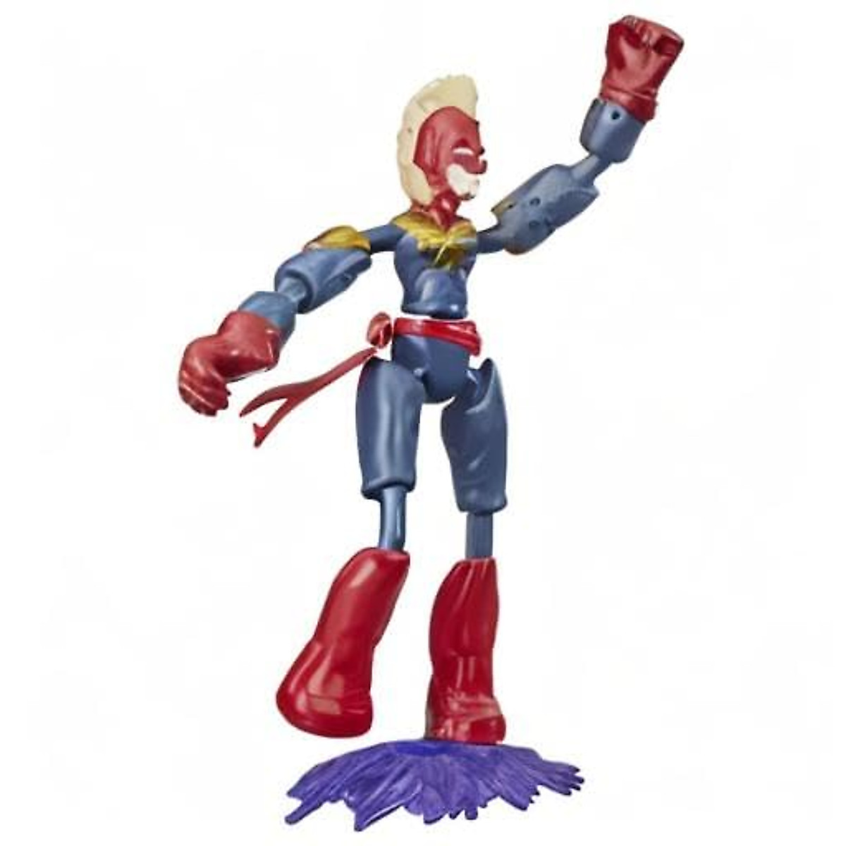 Avengers Marvel Bend and Flex Action Figure Toy, 6-Inch Flexible Captain Marvel Figure, Includes Blast Accessory, for Kids Ages 4 and Up