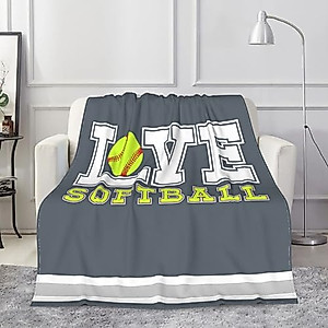 ONE TO PROMISE Softball Blanket, Softball Gifts for Girls, Best Girls Softball Gifts, Softball Blankets Gift for Girls, Soft Plush Softball Throw Blanket for Christmas Birthday 40" x 50"