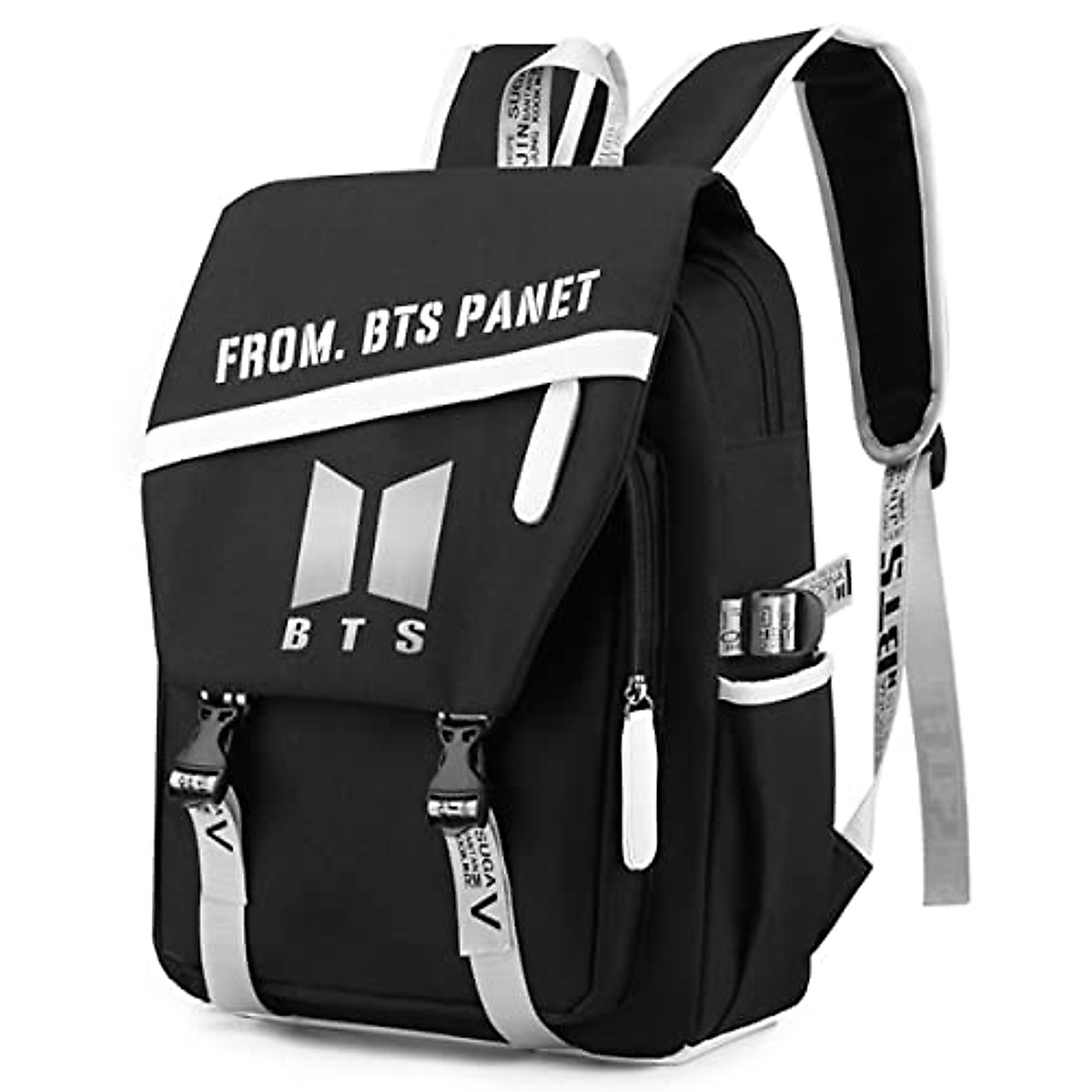 Korean Laptop Backpacks Daypack Black Casual Bags Outdoor Hiking Travel Bag for Women…