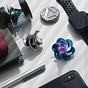 Mini Spinning Top Gyro Desktop Toys for Kid Adults with Anxiety Autism and Stress Relief (Silver)