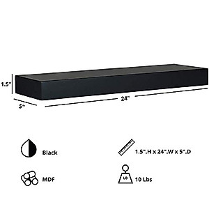 kieragrace - FN00291-4INT Modern Floating-Shelves, 24-Inch, Black