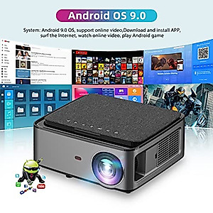 ZSEDP Ga828 Full Projector Native 1920x 1080p Projetor Android 9.0 Smart Phone Video Beamer Led 3D Home Theater Cinema ( Color : Multiscreen Version )