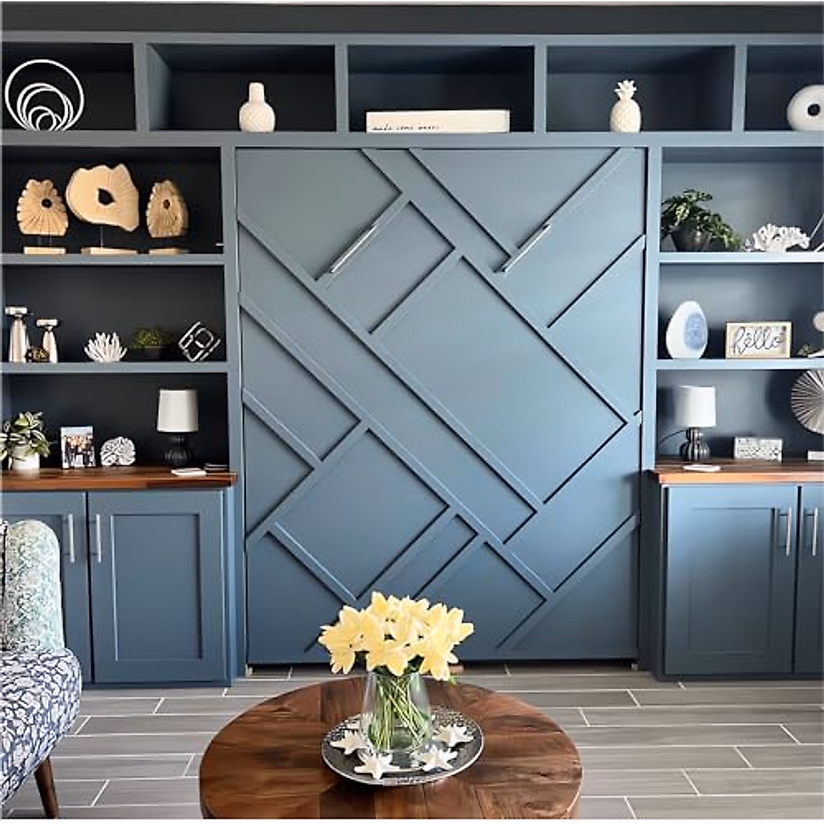 Tlongxia Murphy Bed Kit DIY Hardware with Coarse Gas Bumper Spring Frame Mattress Concealed for Semi-Automatic Foldable Cabinet Closet Bed Room Study Easy to Install (Vertical, Full)