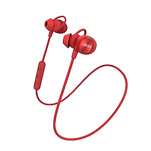Edifier W285BT Wireless Sports Headphones - Bluetooth 4.2 Headset IPX4 Sweat Splash Proof in-Ear Earphones with AAC Support - Red