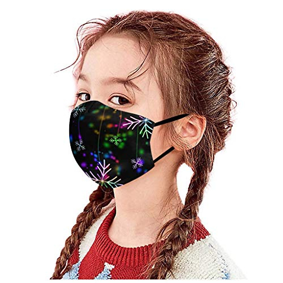 PENATE 4PCS Adult Children Washable Christmas Prints Facemasks Family Set -Filter Can Be Placed-Ship from U.S.