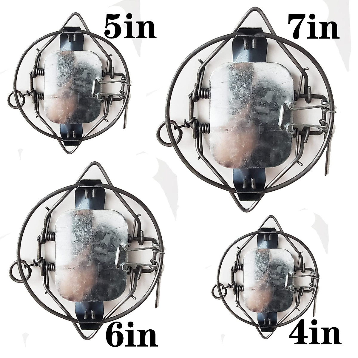 𝐚𝐧𝐢𝐦𝐚𝐥 𝐭𝐫𝐚𝐩 2 Packer Outdoor Spring Trap Easy Set Weather-Resistant Outdoor Durable Reusable Trap Solid Metal Outdoor Trap for Home & Yard & Garden… (5in - 2 Packer)