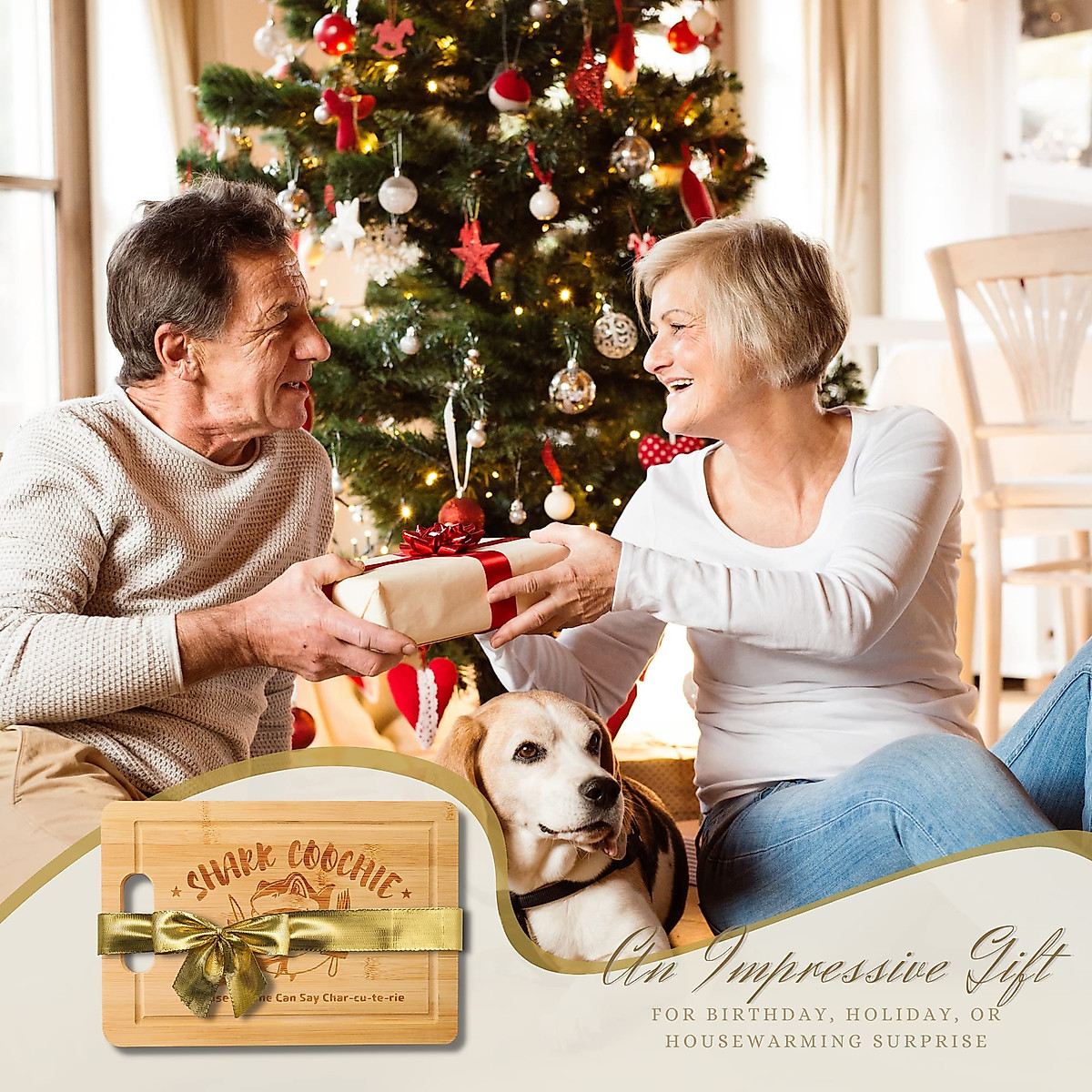 Shark Cootie Charcuterie Board, Because No One Can Say Charcuterie, 14 in Cheese Board, Cutting Board Laser Engraved Shark Pattern, Serving Tray, Funny Housewarming Gift